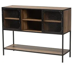 BAXTON STUDIO Cardea Brown Wood And Black Metalsideboard - One-color