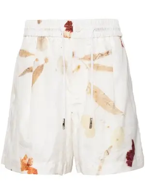 FENG CHEN WANG Abstract-print Drawstring Shorts