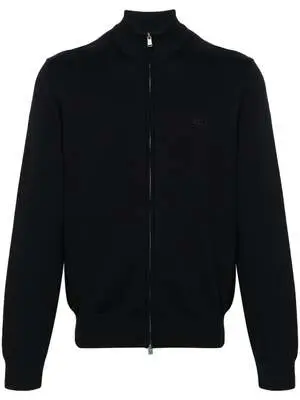 BOSS High-neck Cotton Cardigan - Black