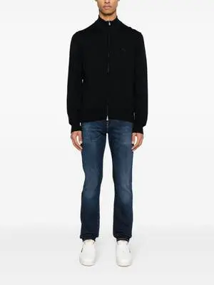 BOSS High-neck Cotton Cardigan - Black
