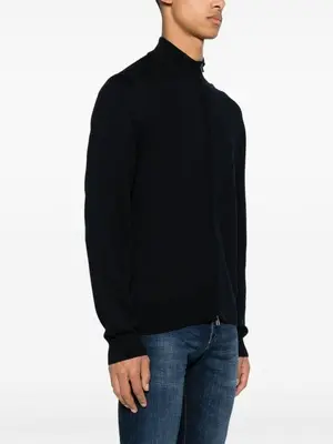 BOSS High-neck Cotton Cardigan - Black