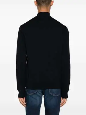 BOSS High-neck Cotton Cardigan - Black