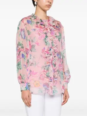 Moschino Floral-print Ruffled Blouse