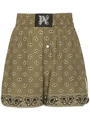 Palm Angels Bandana-print Track Shorts - Green