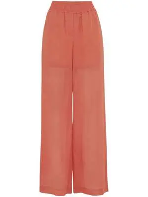 Brunello Cucinelli Semi-sheer Wide-leg Trousers