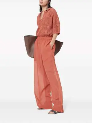 Brunello Cucinelli Semi-sheer Wide-leg Trousers