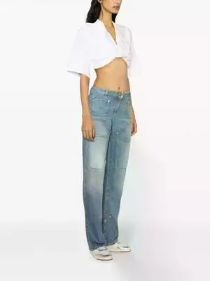 Palm Angels Knee-panel Straight Jeans - Blue