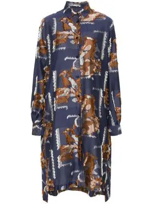Henrik Vibskov Bird-patterned Midi Shirt Dress