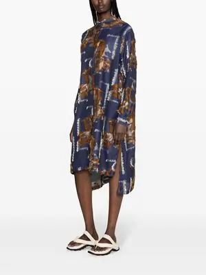 Henrik Vibskov Bird-patterned Midi Shirt Dress