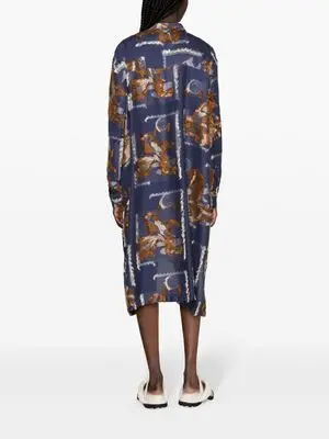 Henrik Vibskov Bird-patterned Midi Shirt Dress