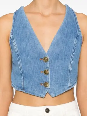 TWINSET Button-up Denim Waistcoat
