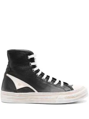 Moma High-top Leather Sneakers - Black