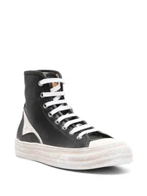 Moma High-top Leather Sneakers - Black