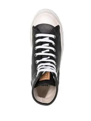 Moma High-top Leather Sneakers - Black