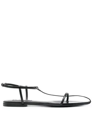 JIL SANDER Caged Leather Sandals - Black