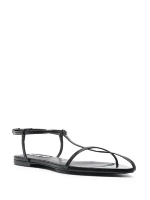 JIL SANDER Caged Leather Sandals - Black