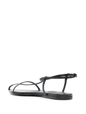 JIL SANDER Caged Leather Sandals - Black