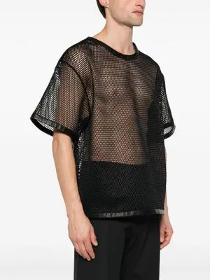 JIL SANDER Perforated Leather-trim T-shirt