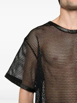 JIL SANDER Perforated Leather-trim T-shirt