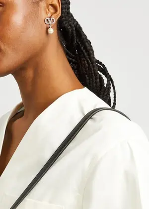 Valentino Garavani Vlogo Crystal And Pearl Drop Earrings