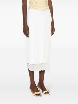 P.a.r.o.s.h Sequinned Wrap Midi Skirt - Neutrals