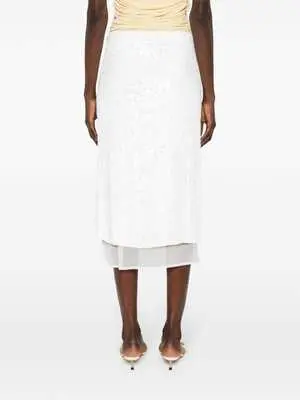 P.a.r.o.s.h Sequinned Wrap Midi Skirt - Neutrals