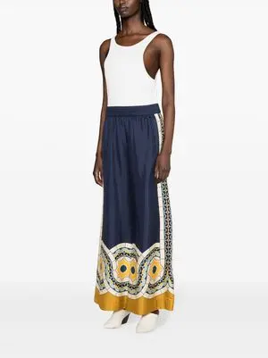 La DoubleJ High-waist Printed Silk Palazzo Trousers