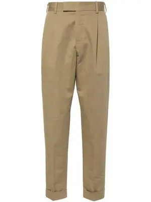 PT TORINO Mid-rise Tapered Trousers - Neutrals