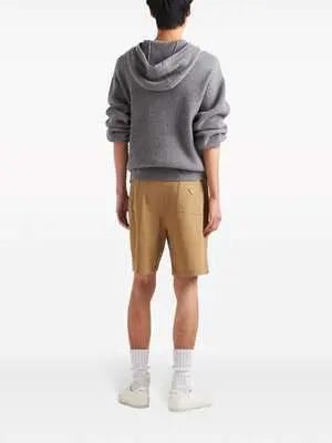 Prada Ribbed-knit Cashmere Hoodie