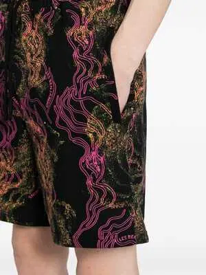 LES BENJAMINS Graphic-print Cotton Track Shorts