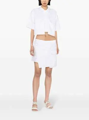 Amen Asymmetric Twill Miniskirt