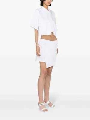 Amen Asymmetric Twill Miniskirt