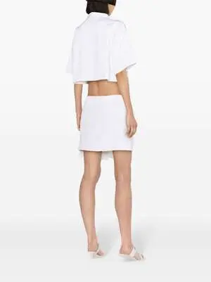 Amen Asymmetric Twill Miniskirt