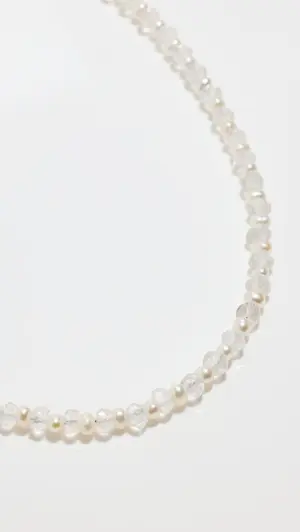 Jia Jia April Quartz Beaded Necklace - Crystal