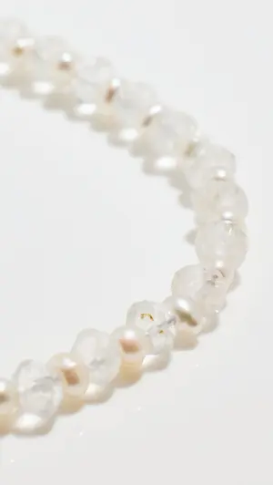 Jia Jia April Quartz Beaded Necklace - Crystal