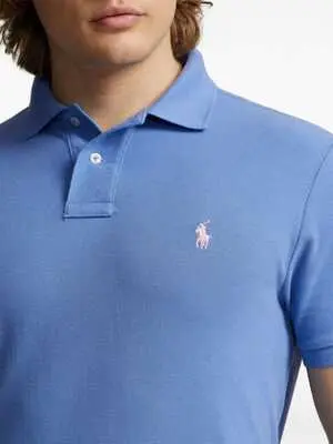 Polo Ralph Lauren Embroidered Cotton Polo Shirt - Blue