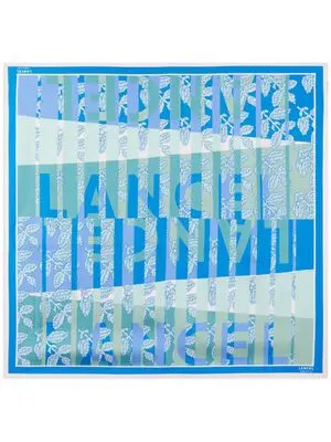 LANCEL Horizon-print Silk Scarf - Blue