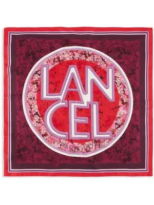 LANCEL Roxanne Flowers-print Silk Scarf - Red