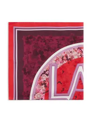 LANCEL Roxanne Flowers-print Silk Scarf - Red