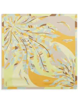 LANCEL Arabesque-print Silk Scarf - Neutrals