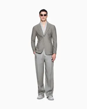 Giorgio Armani Single-breasted Technical Waffle Jacket