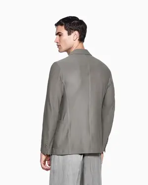 Giorgio Armani Single-breasted Technical Waffle Jacket
