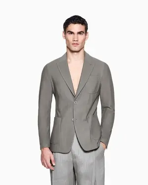Giorgio Armani Single-breasted Technical Waffle Jacket