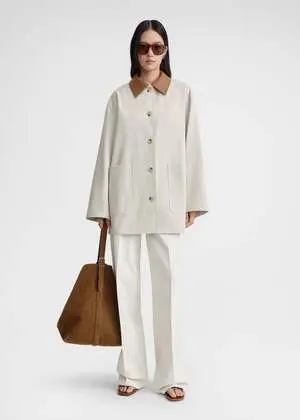 TOTEME Leather-collar Cotton Barn Jacket