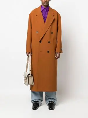 Gucci Orange Double-breasted Wool Coat