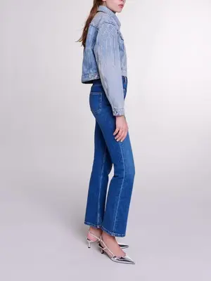Maje Denim Jacket With Rhinestones