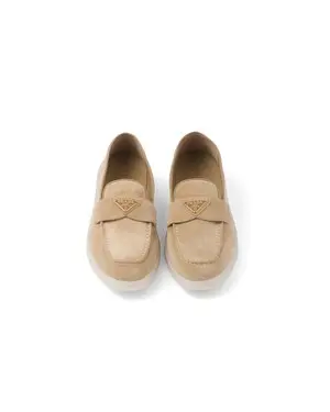 Prada Suede Loafers - Neutral