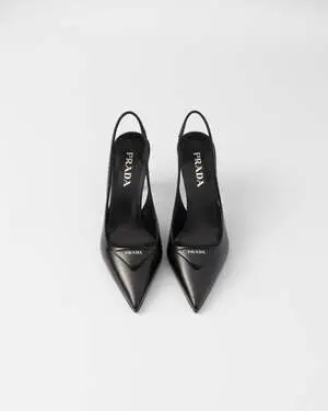 Prada Brushed Leather Slingback Pumps