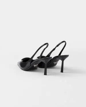 Prada Brushed Leather Slingback Pumps