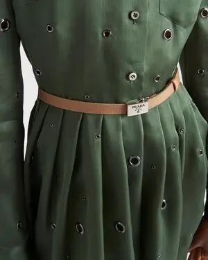 Prada Organza Dress With Grommet Embellishment